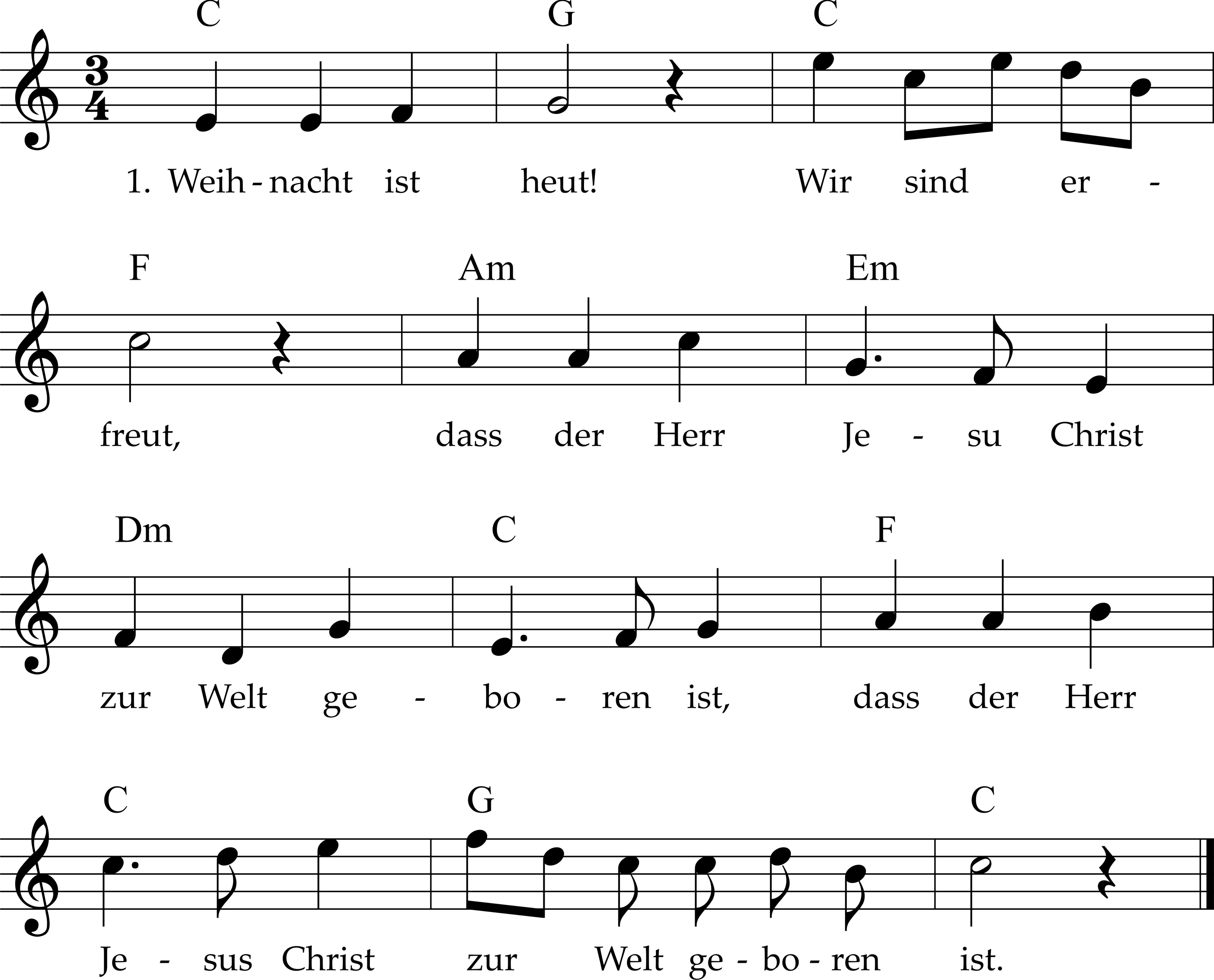 Weihnachtstag - Noten, Liedtext, MIDI, Akkorde